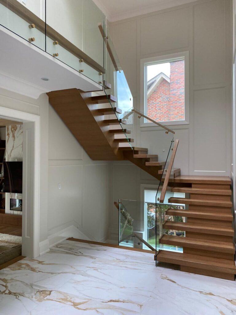 Wood Stairs Closed Riser Waterfall - Toronto Modern Stairs